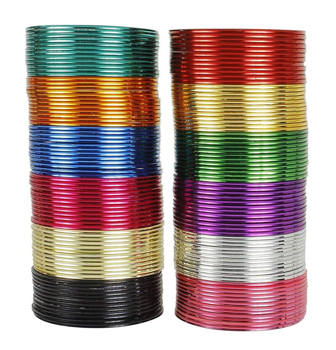 12 Dozzen Multi Color Bangle Set per Color 12 Pieces Metal Bangle for ...