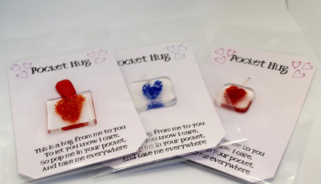 Pocket Hugs, Fused Glass Pocket Hug, Pocket Hug Token, Valentines Gift ...