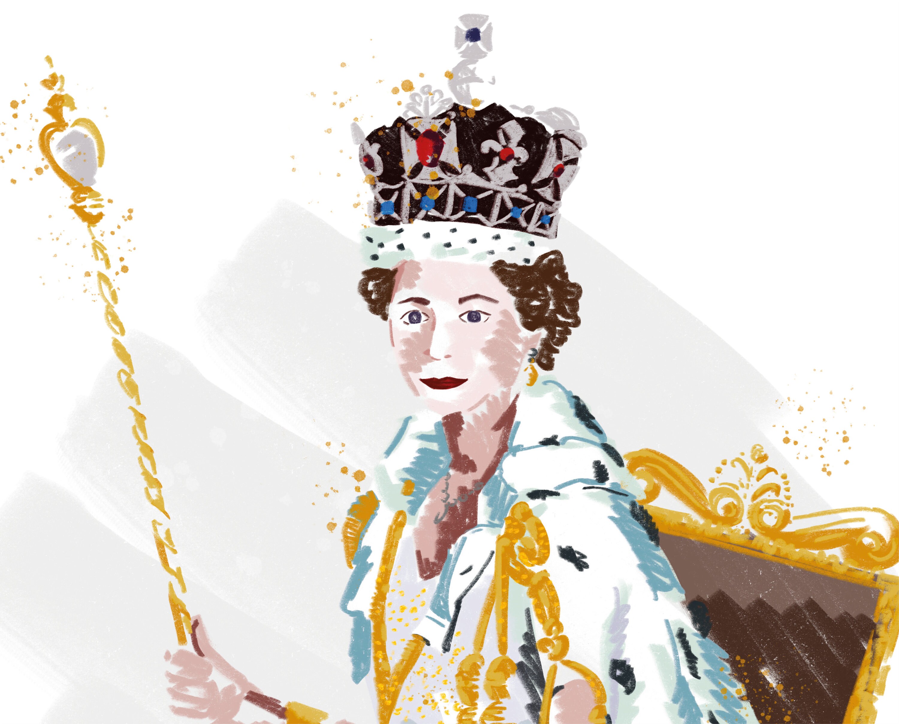 Queen Elizabeth II Portrait, Royal Tribute Art Print - Etsy