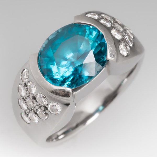 Blue Zircon Ring - Etsy