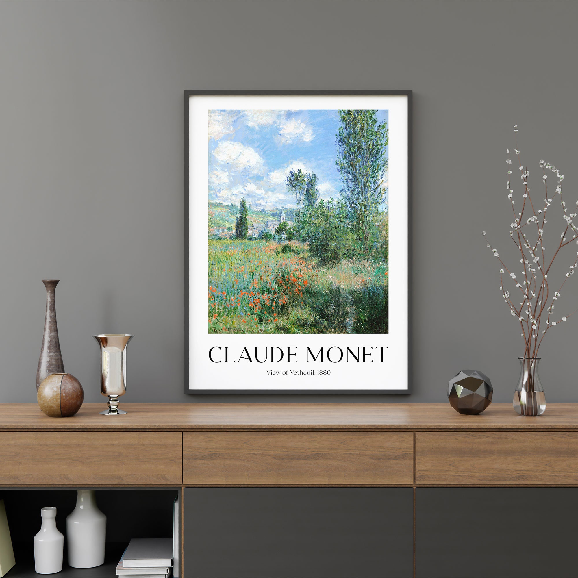 Claude Monet View of Vetheuil Printable Wall Art Digital - Etsy