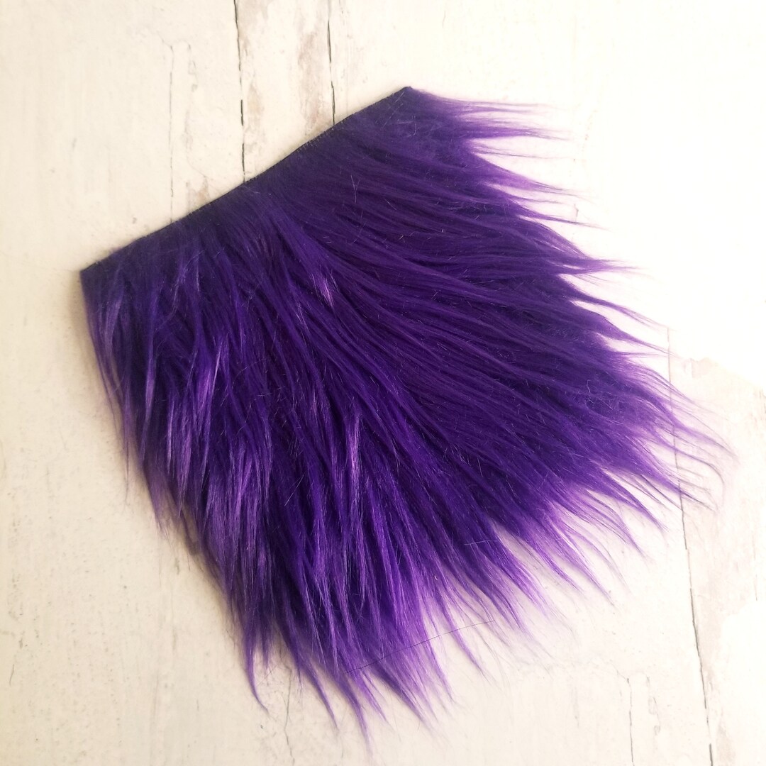 Pre-cut XL 5 Inch Purple Pom Pom Square Luxury Faux Fur Square Pom Pom ...