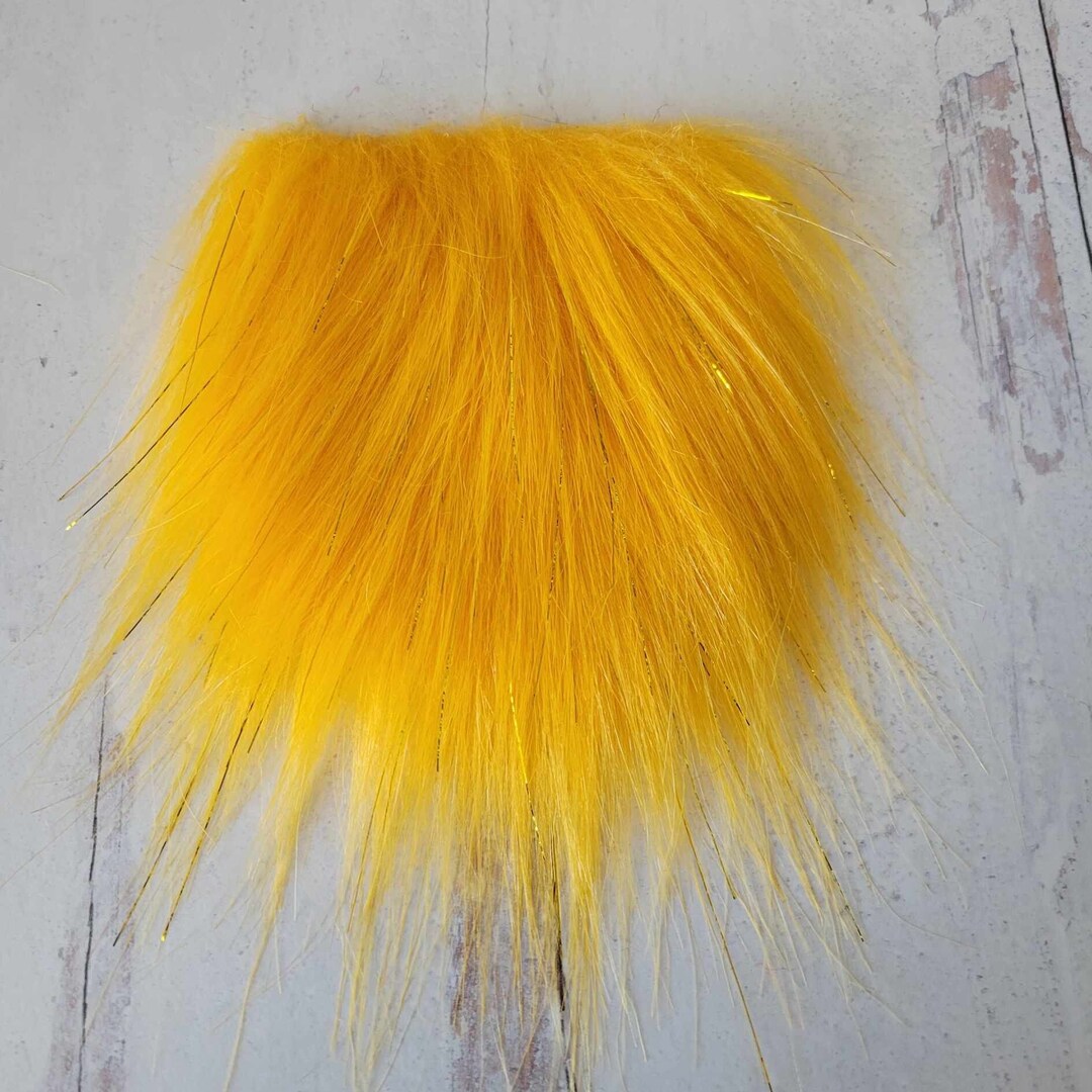 6 Pk / 12 Pk / 24 Pk Yellow Gold Fur Gold Tinsel Pre-cut Gnome Beard ...