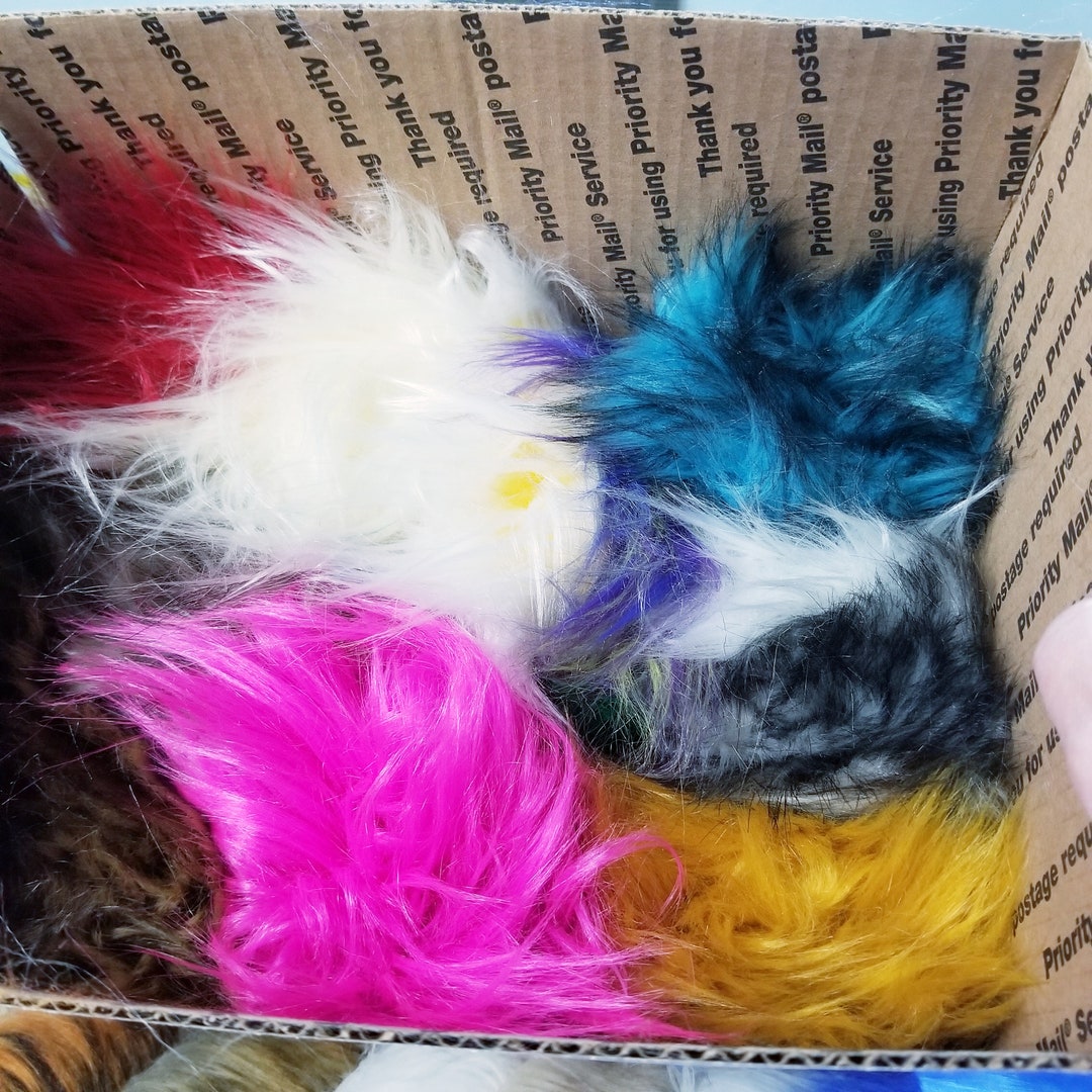 2 Lbs. Random Faux Fur Colors Textures and Lengths - Mystery Box - FREE ...