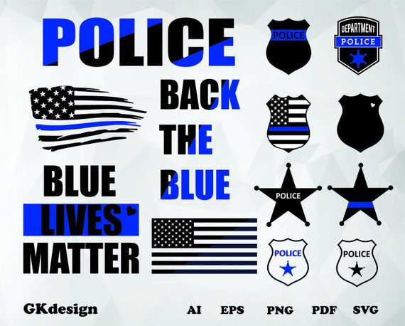 Police Back the Blue Blue Lives Matter Usa Flag Police | Etsy