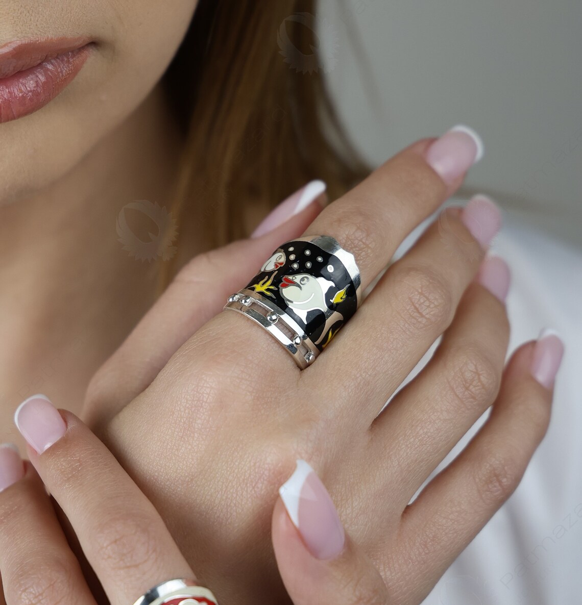 Enamel Fish Ring Enamel Bohemian Ring Handmade Fish Ring Handcrafted ...