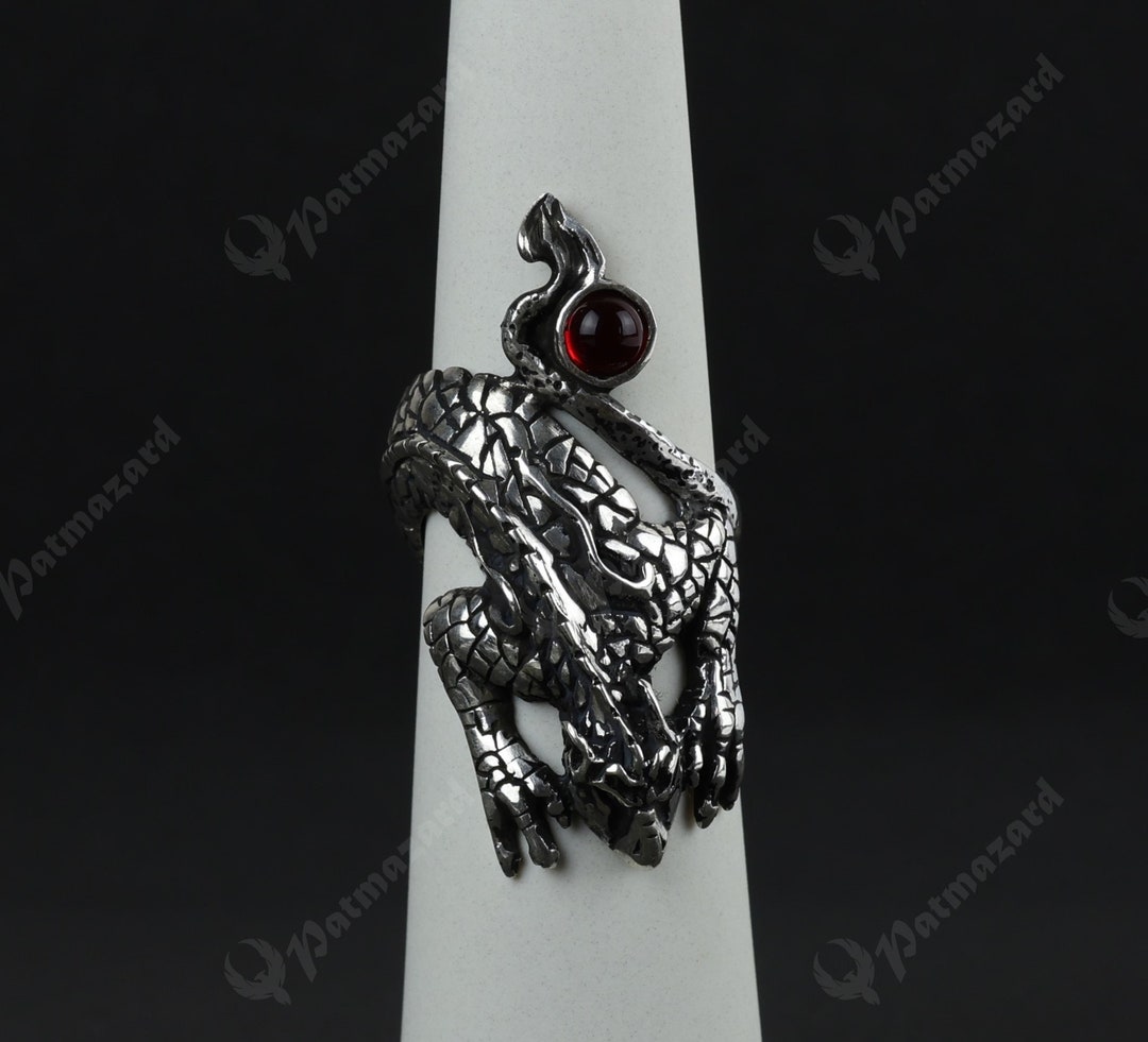 Mythological Creature Handmade Sterling Silver Dragon Ring Fantasy ...