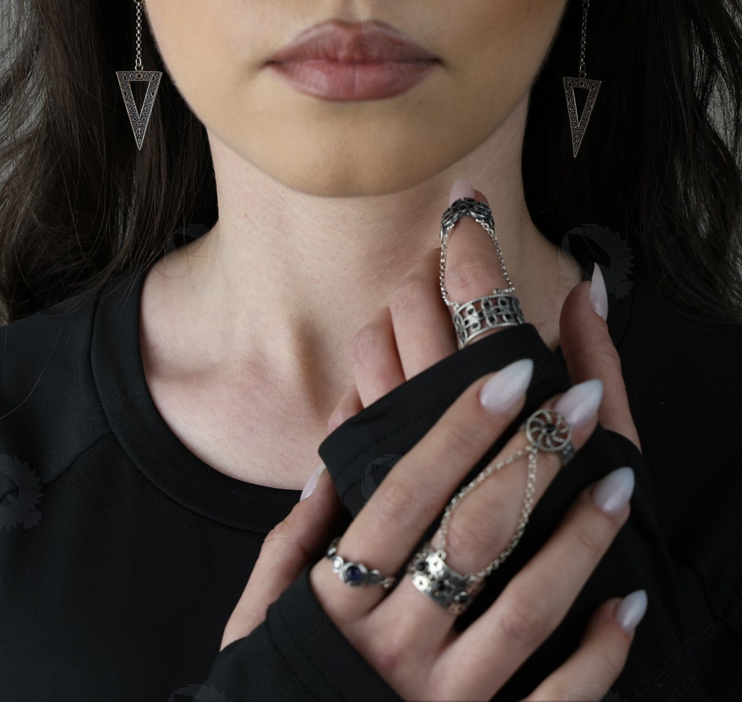 Double Rings Wheel of Eternity /chains Linked Stacking Rings - Etsy