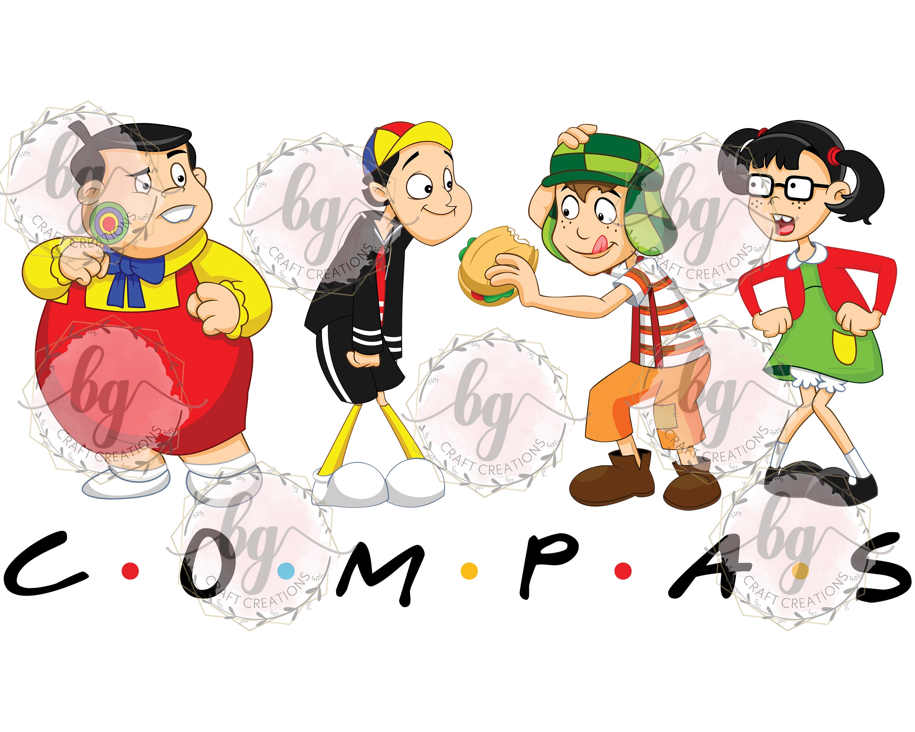 DTF El Chavo Del Ocho Compas, El Chavo Del Ocho Amigos, El Chavo Del 8 ...