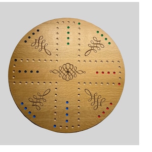 Marbles Board Beautiful Cherry Veneer 4&6 Player - Marbles and Card ...