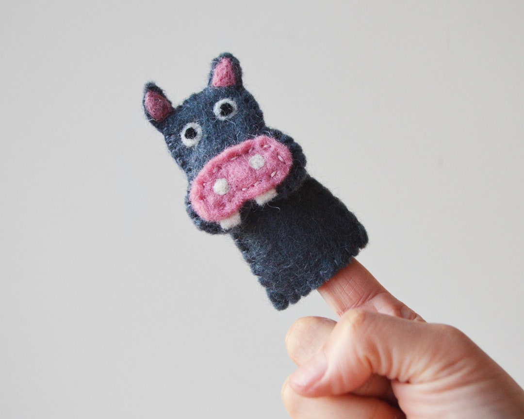 Hippo Finger Puppet • Handmade Cute Felt Toy • Kids Unisex Learning ...