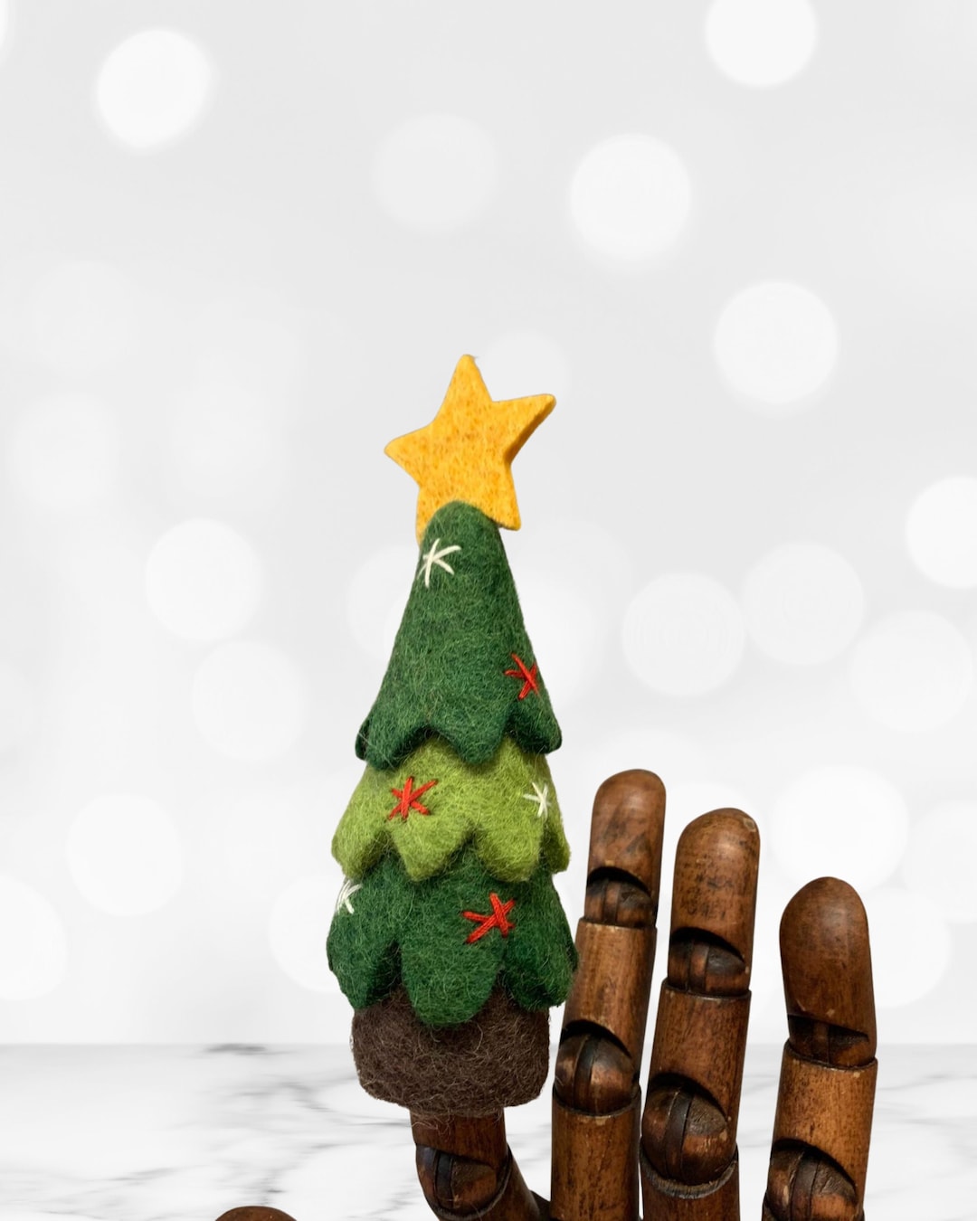 Christmas Tree Finger Puppet With Star • Christmas Toy • Lovely Unisex ...