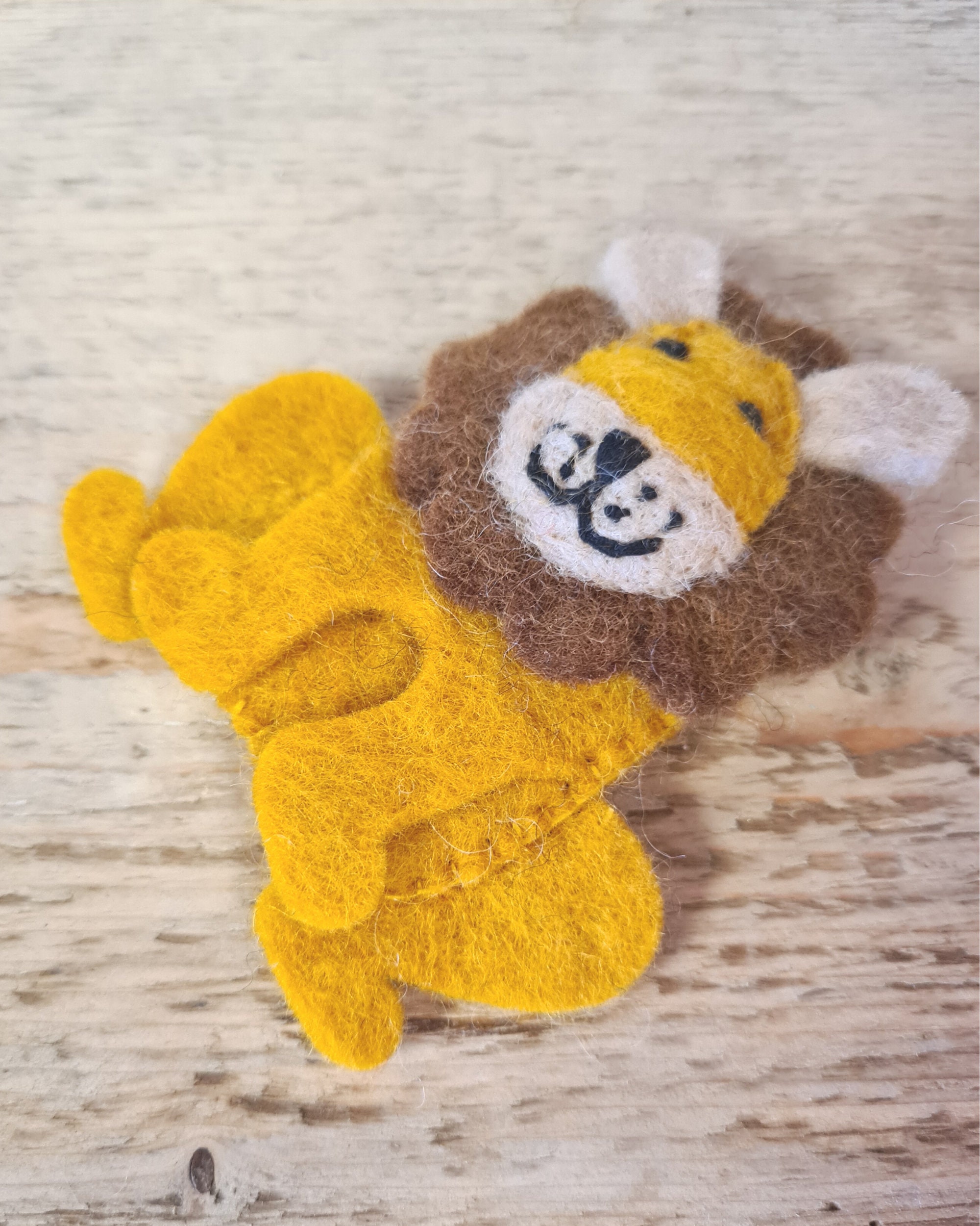 Yellow Lion Finger Puppet Kids Storytelling Toy Lovely Unisex Gift Felt ...