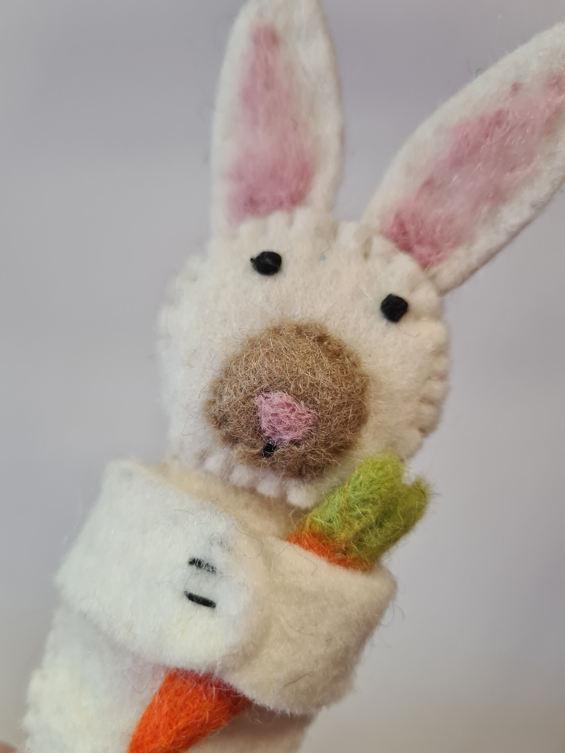 Rabbit Finger Puppet • Handmade Cute Felt Toy - Bunny Carrot • Kids ...