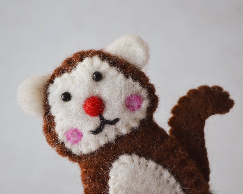 Cheeky Monkey Finger Puppet Handmade Cute Felt Toy Kids - Etsy