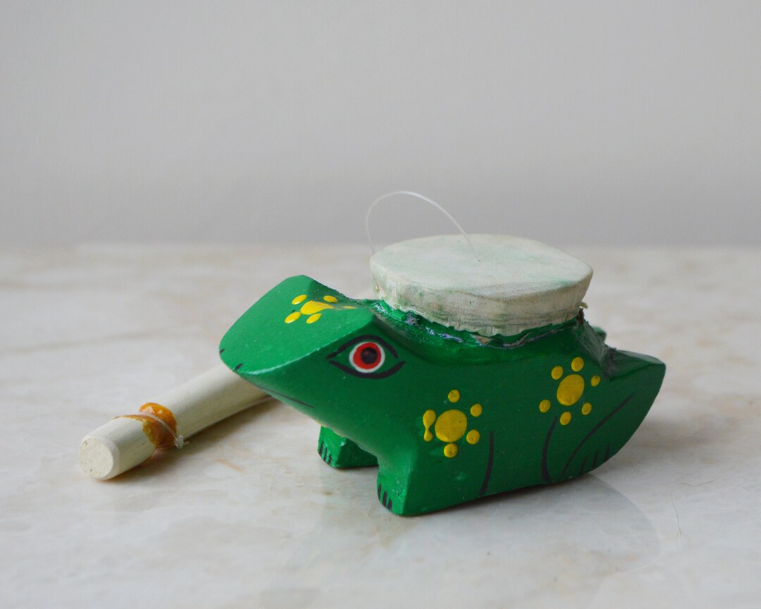 Realistic Frog Noise Instrument • Hand Carved Wooden Frog Croaking Drum ...