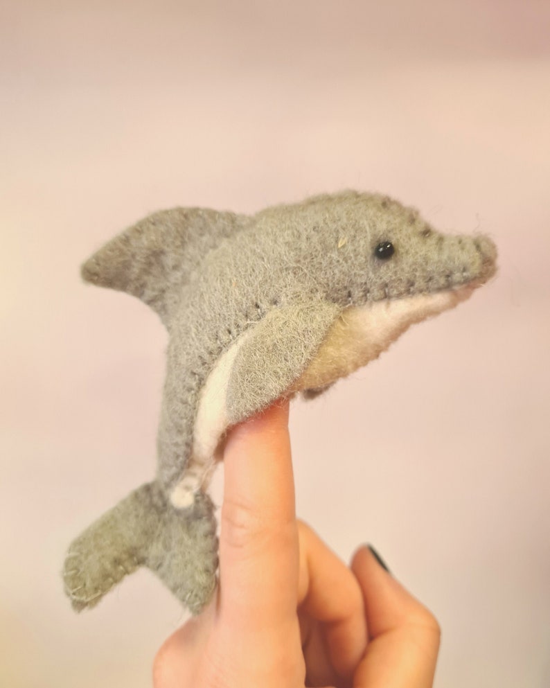 Grey Dolphin Finger Puppet • Kids Storytelling Toy • Lovely Unisex Gift ...