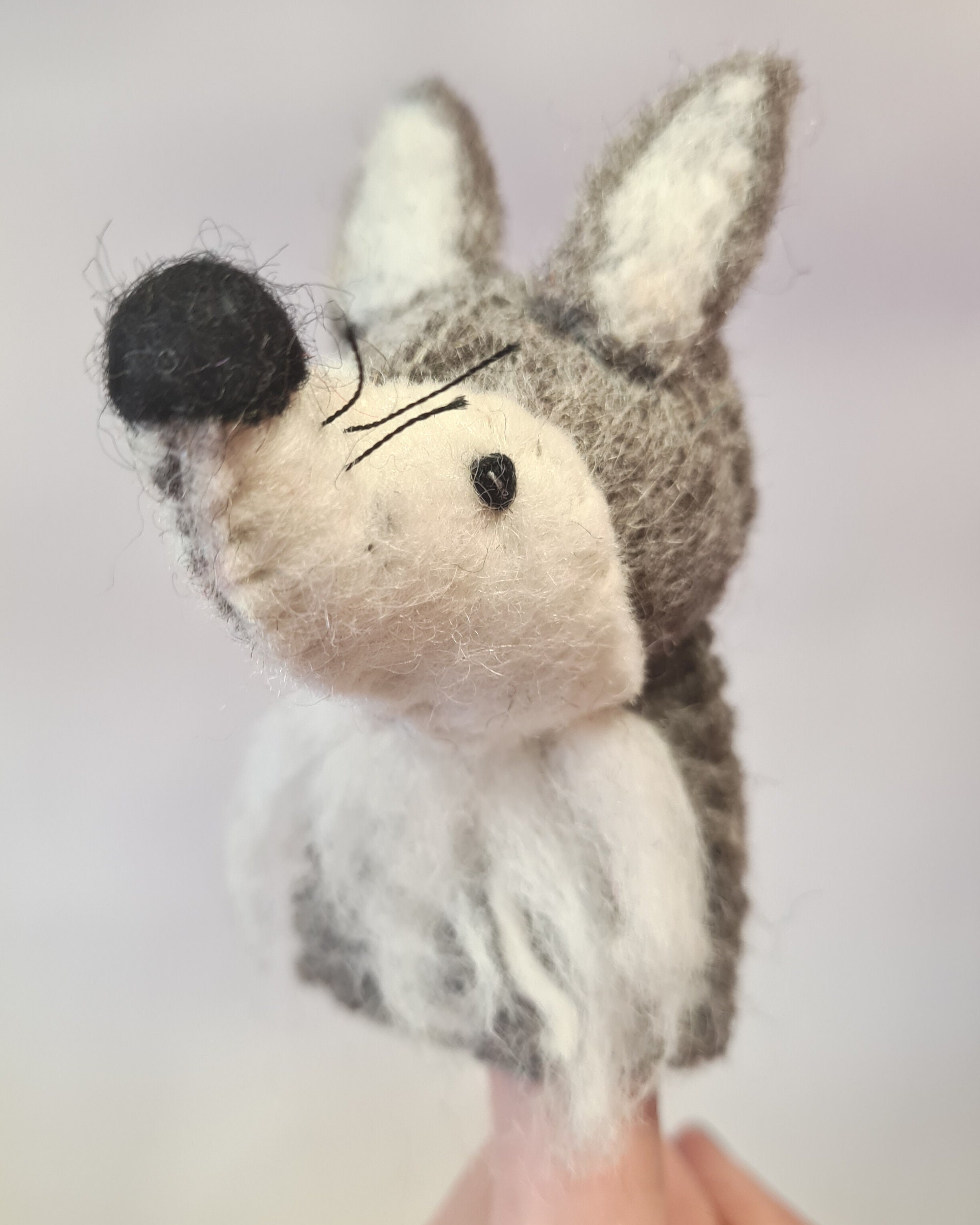 Grey Wolf Finger Puppet Kids Storytelling Toy Lovely Unisex Gift Felt ...