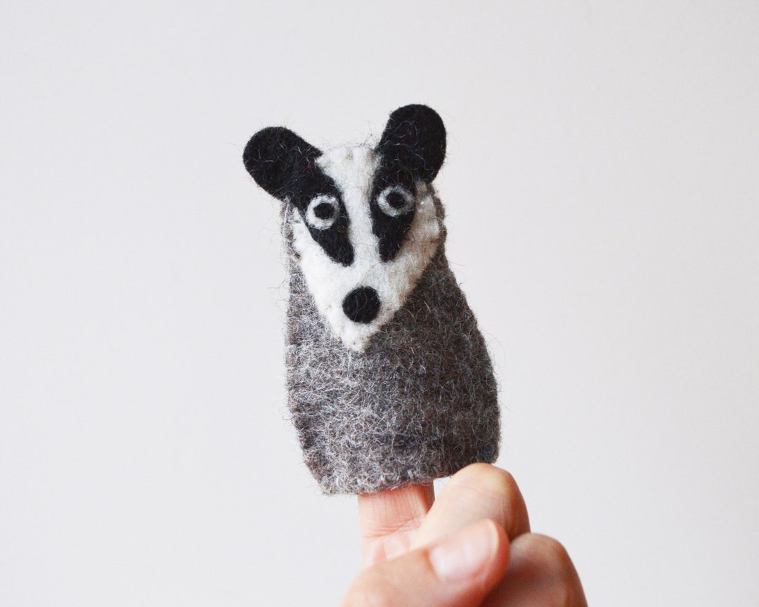 Badger Finger Puppet • Handmade Cute Felt Toy • Kids Learning Tool ...