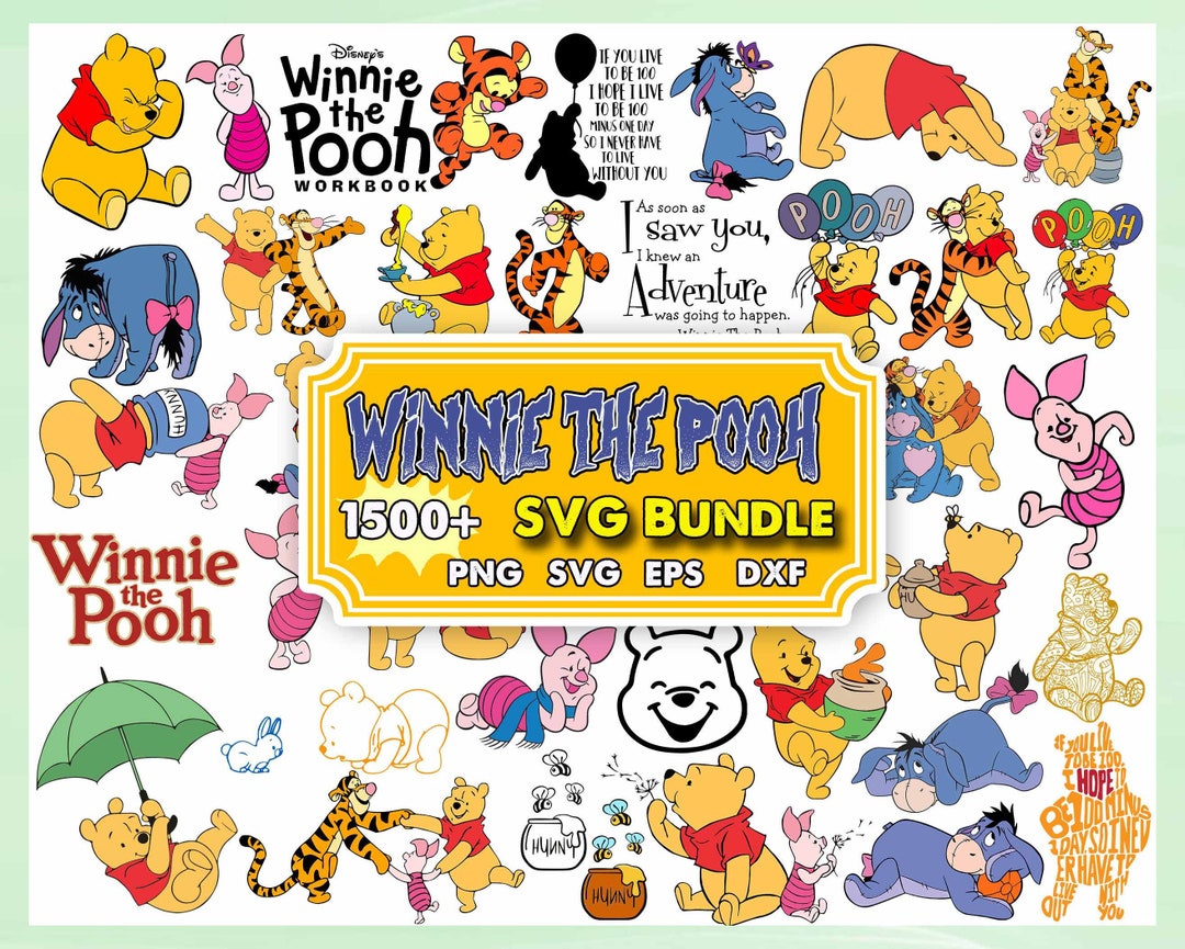 Winnie the Pooh Bundle SVG Pooh SVG Bundle Bundle Layered - Etsy