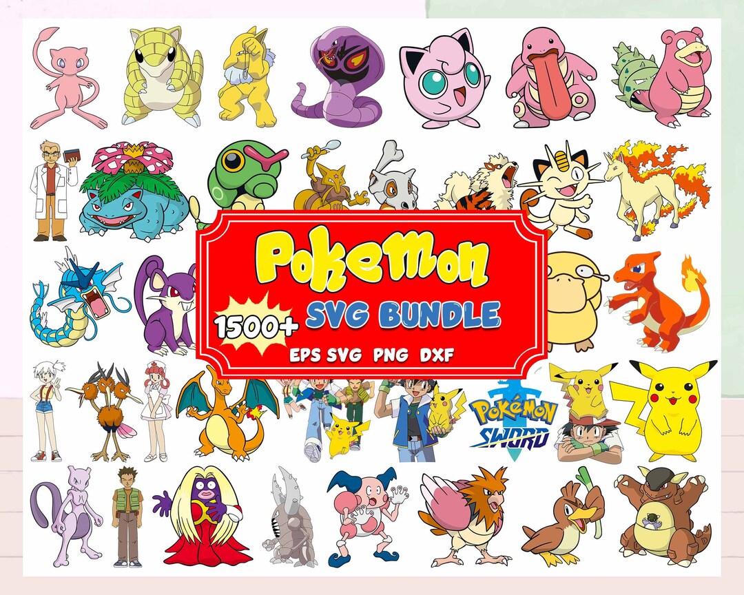Pokemon SVG Bundle for Cricut and Sublimation Pokemon Cut - Etsy