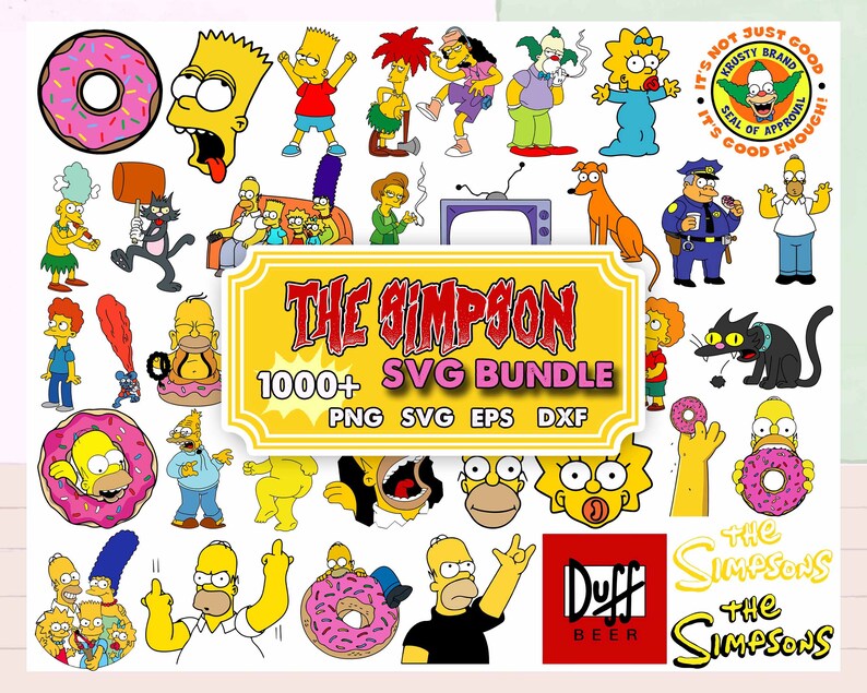 The Simpsons SVG Simpsons Birthday Invitation SVG Layered - Etsy