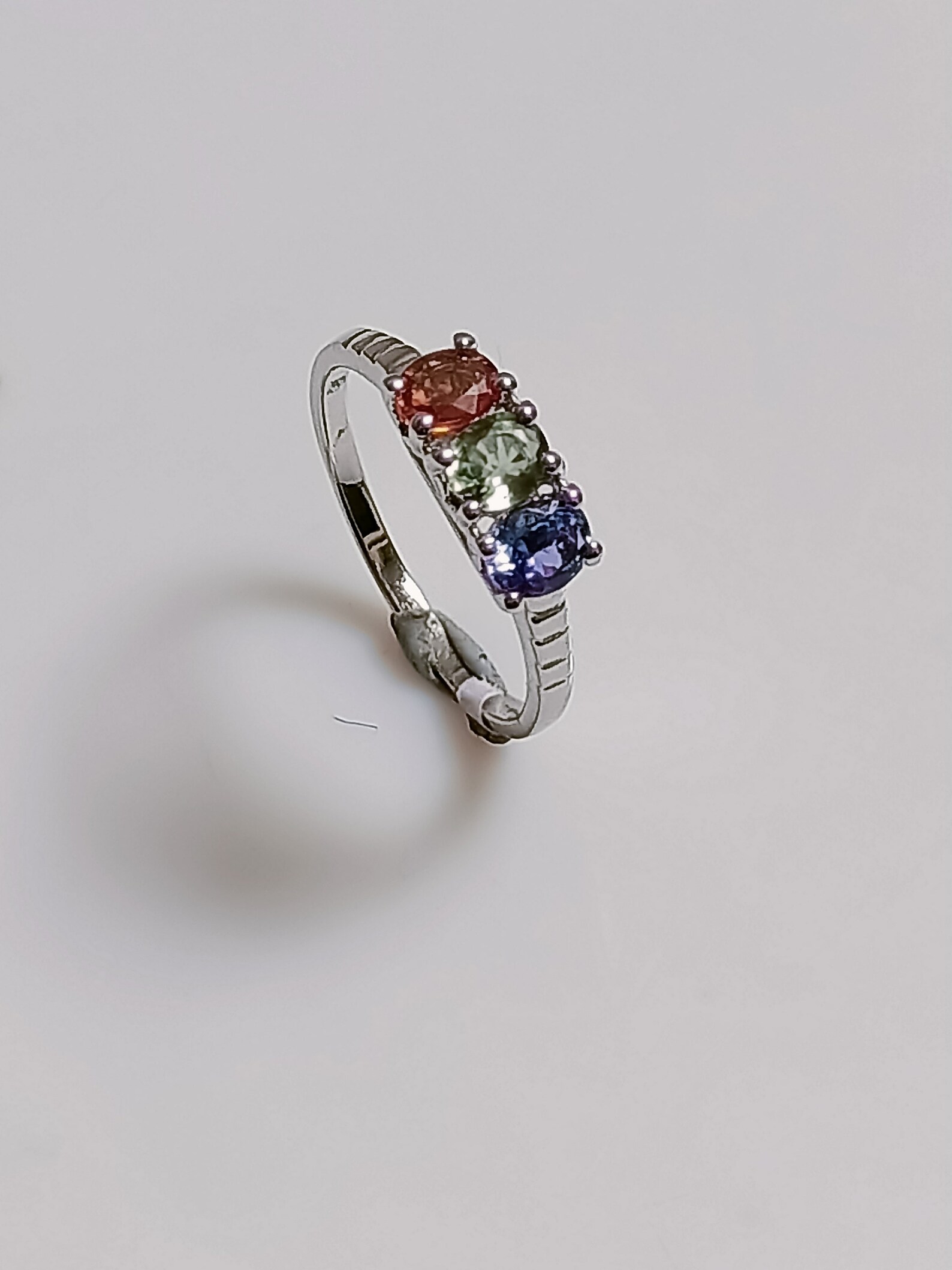 Natural Multi Sapphire Oval Shape Ring,925 Stirling Silver Multi ...