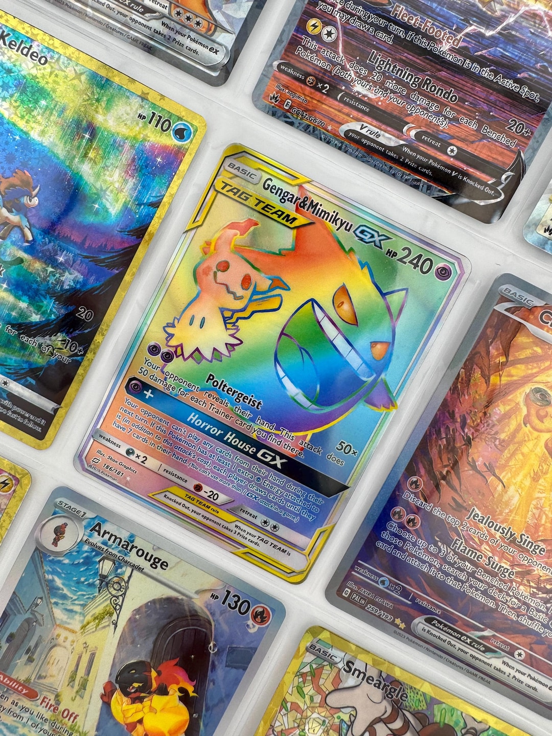 Unofficial Rainbow Gengar Mimikyu GX 186/181 Plastic Picture Binder ...