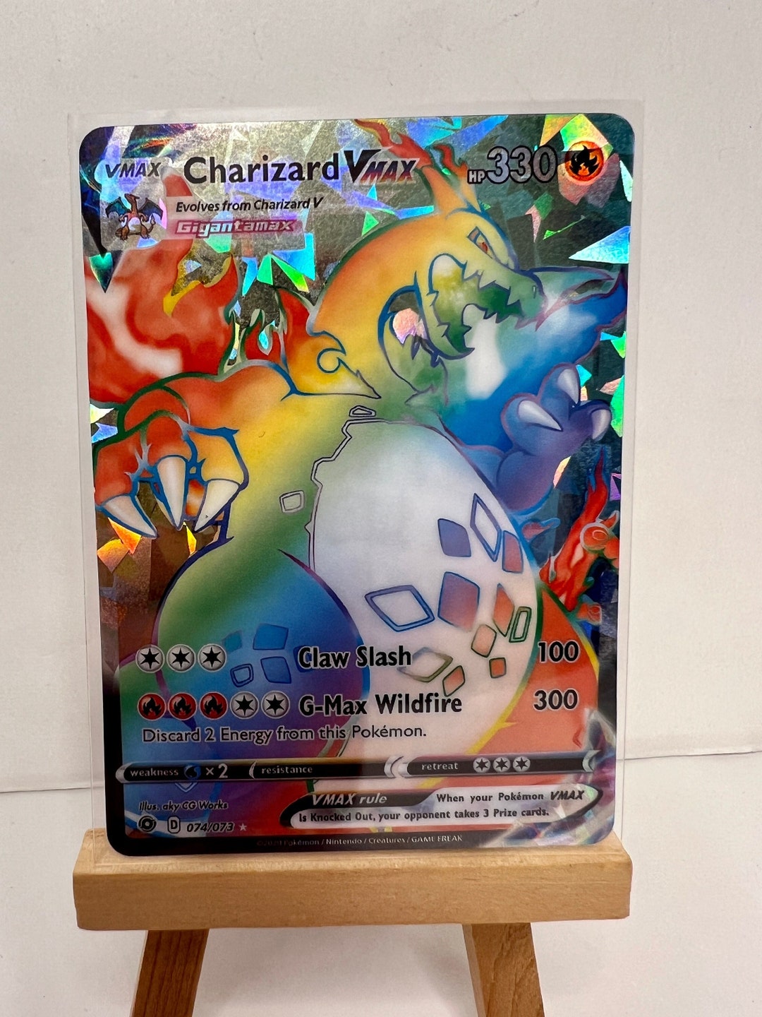 Unofficial Artist Made Charizard VMAX 074/073 Rainbow Rainbow Sudomon ...