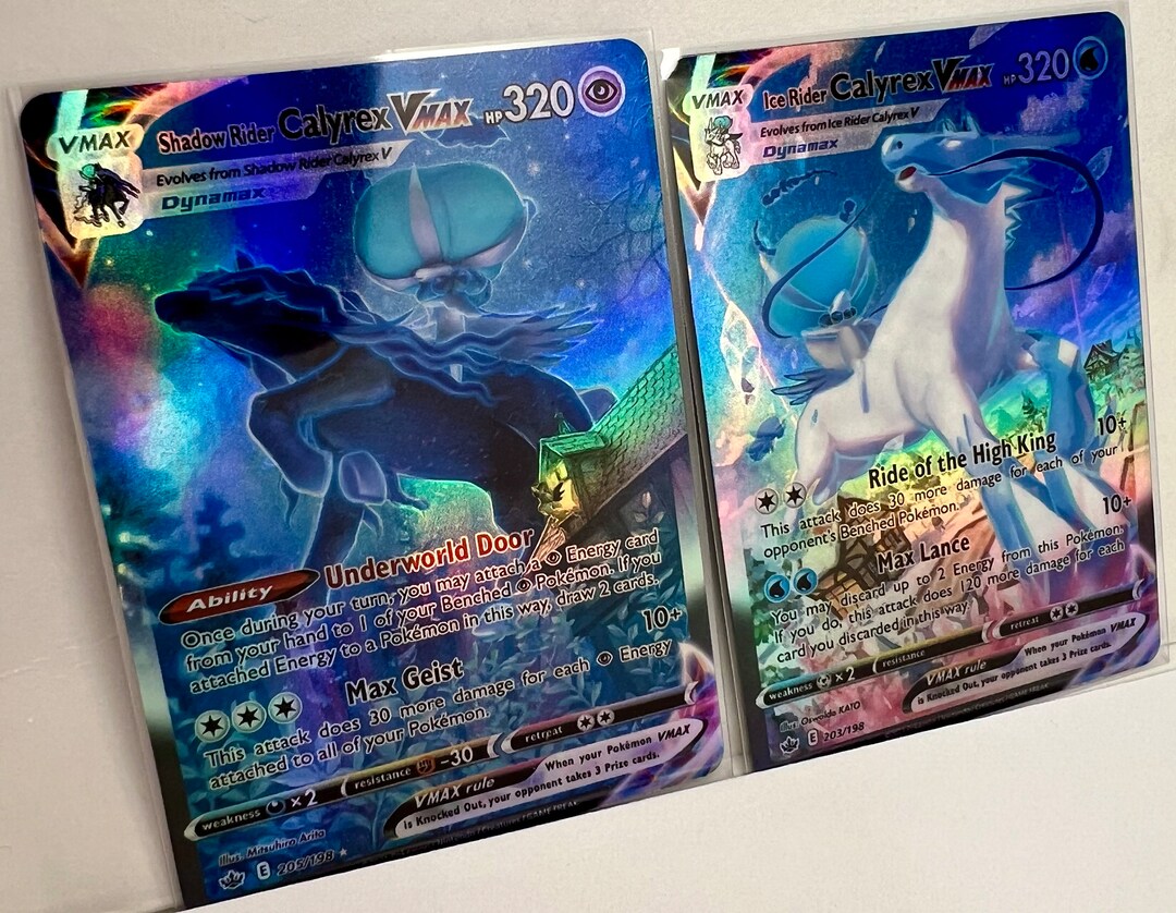 Unofficial Artist Made Shadow Rider Calyrex VMAX 205/198 Ice Rider ...