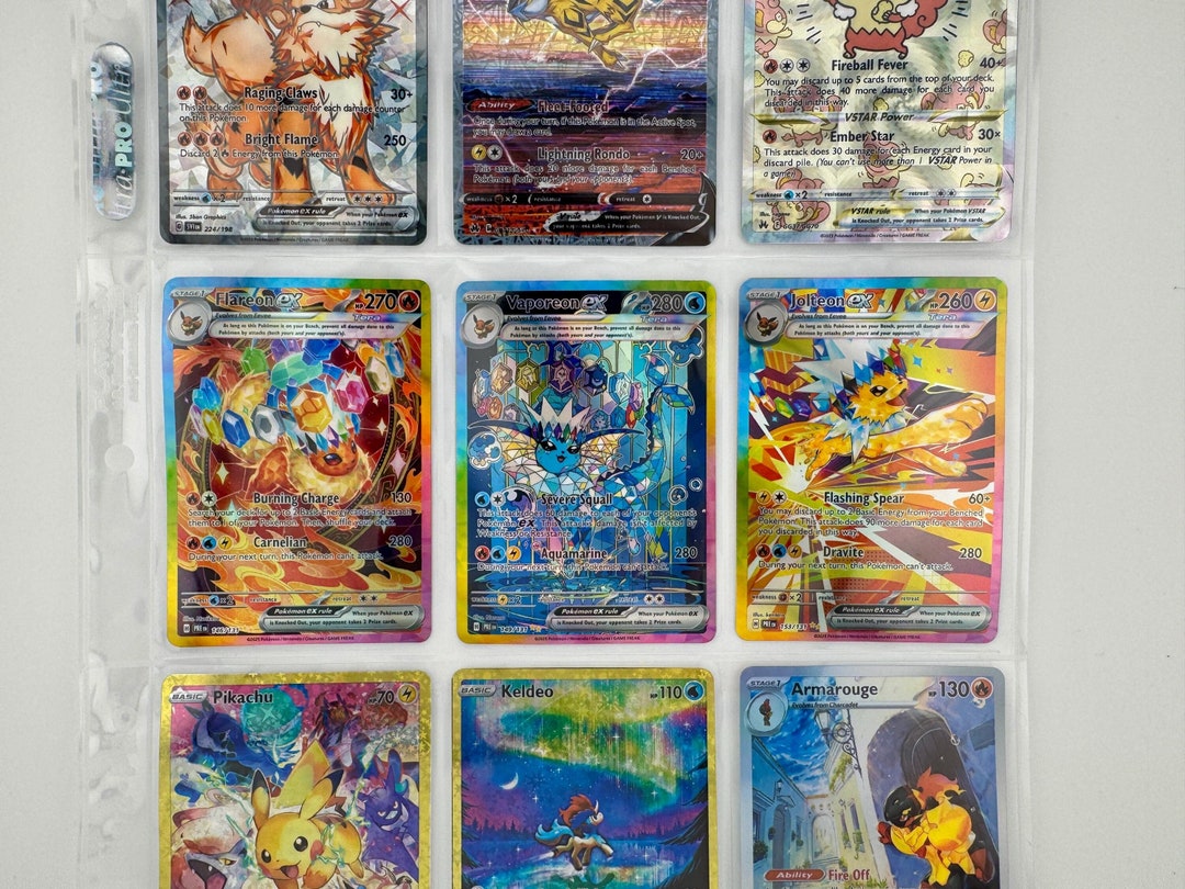 Unofficial Flareon Ex 146 Vaporeon Ex 149 Jolteon Ex 153 3pc Plastic ...