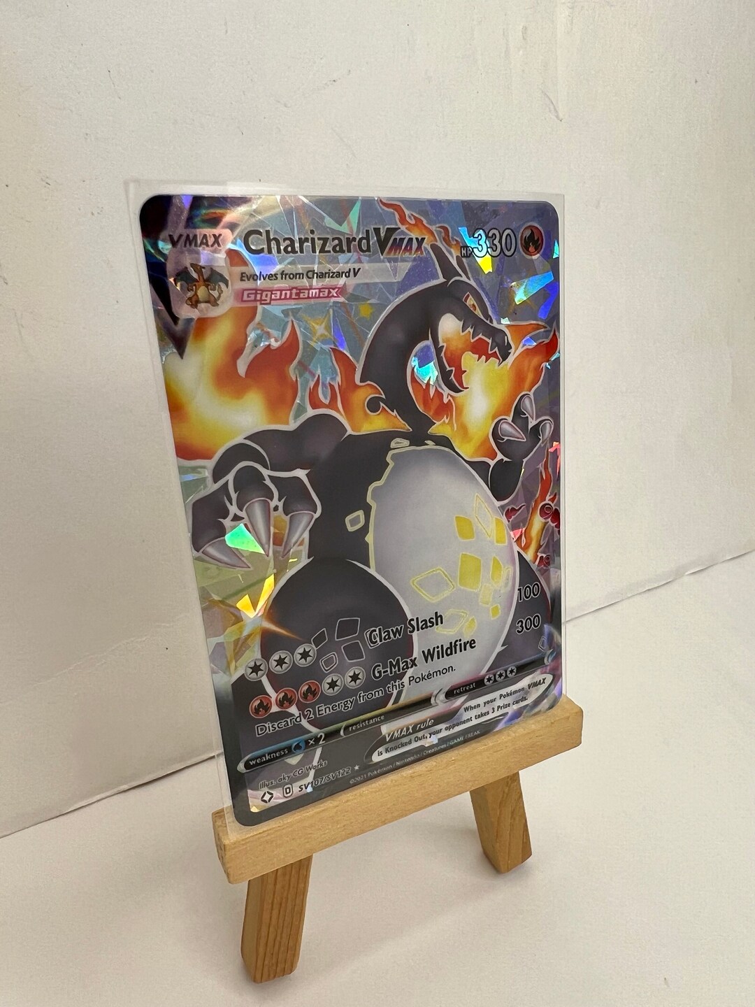 Unofficial Shiny Charizard Vmax SV107/SV122 Plastic Picture Binder Page ...