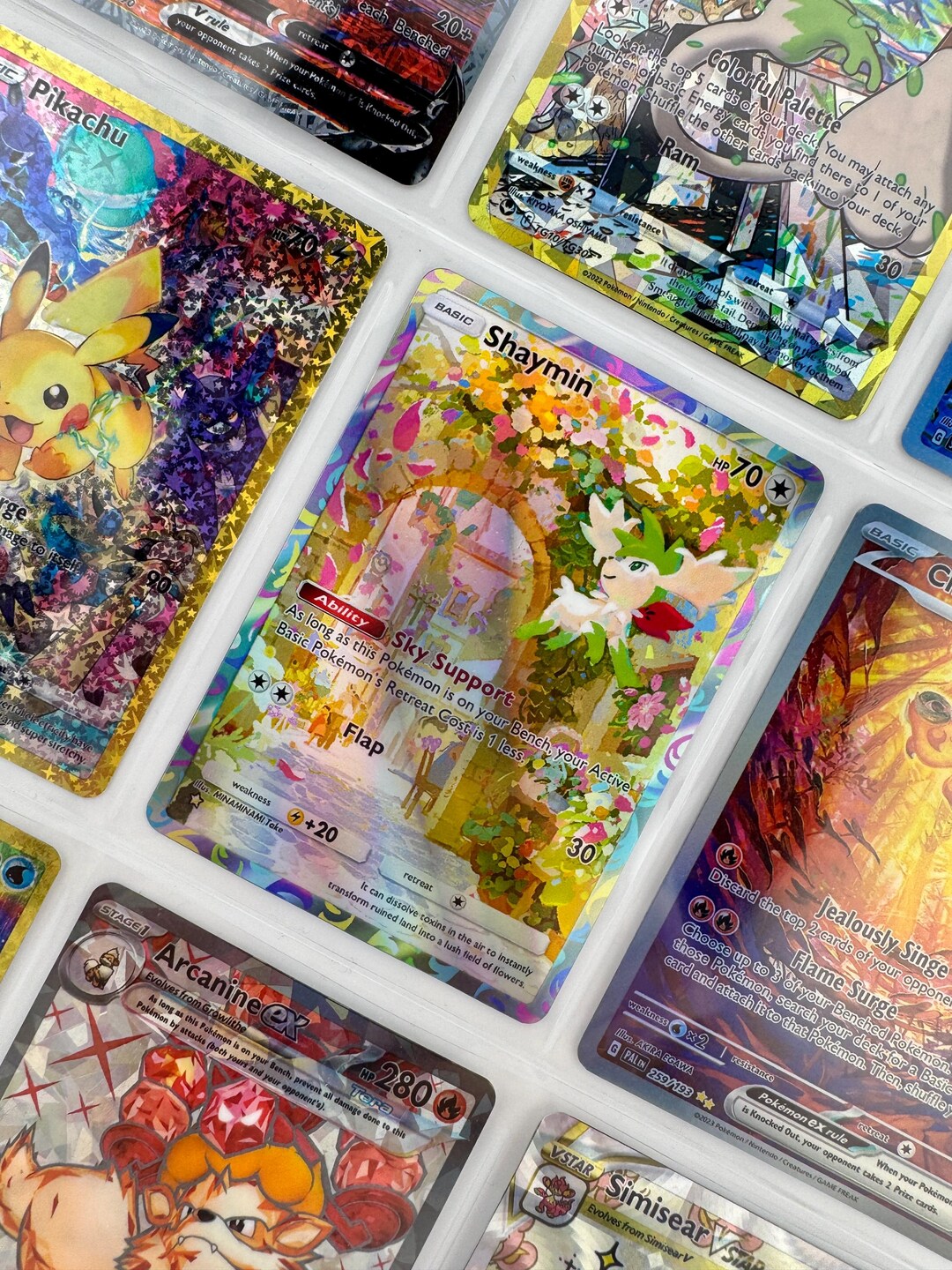 Unofficial Shaymin TCG Pocket Full Art Plastic Picture Binder Page Insert Custom Holo Display ...