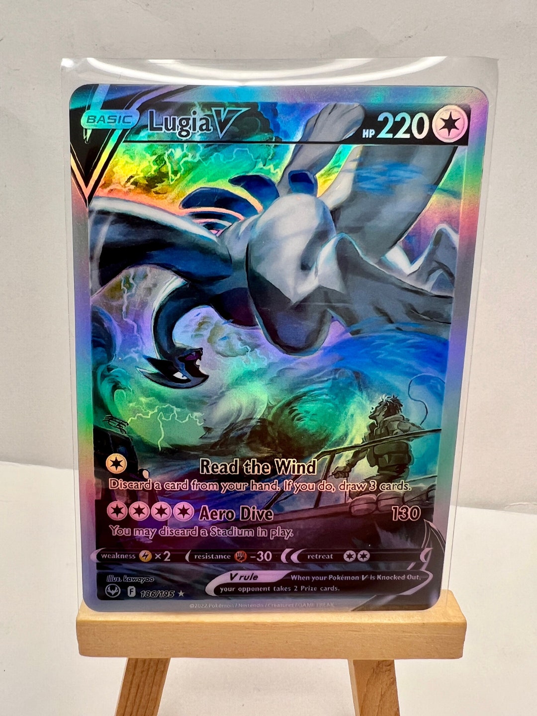 Unofficial Lugia V 186/195 Plastic Picture Binder Page Insert Custom ...