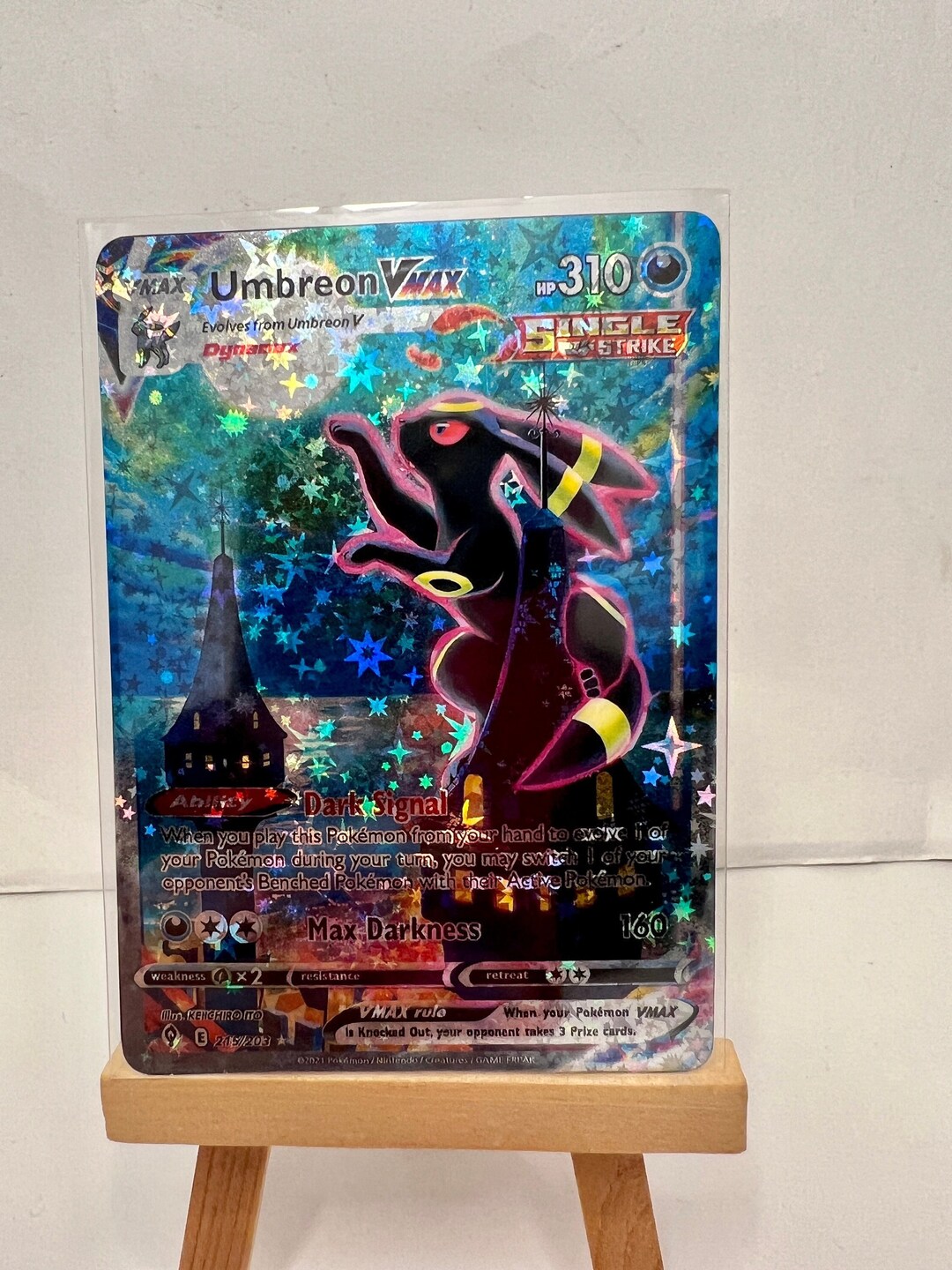 Unofficial Artist Made Umbreon VMAX 215/203 Sudomon Full Card Holo Foil ...