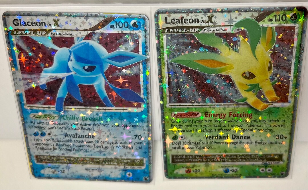 Unofficial Glaceon LV X 98/100 Leafeon LV X 99/100 Plastic Picture ...