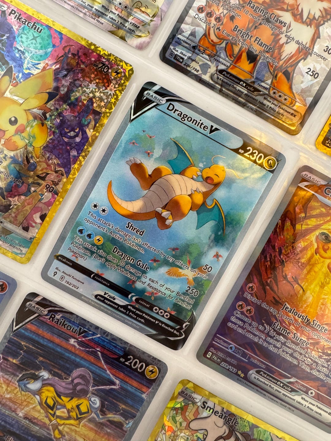 Unofficial Dragonite V 192/203 Full Art Plastic Picture Binder Page ...