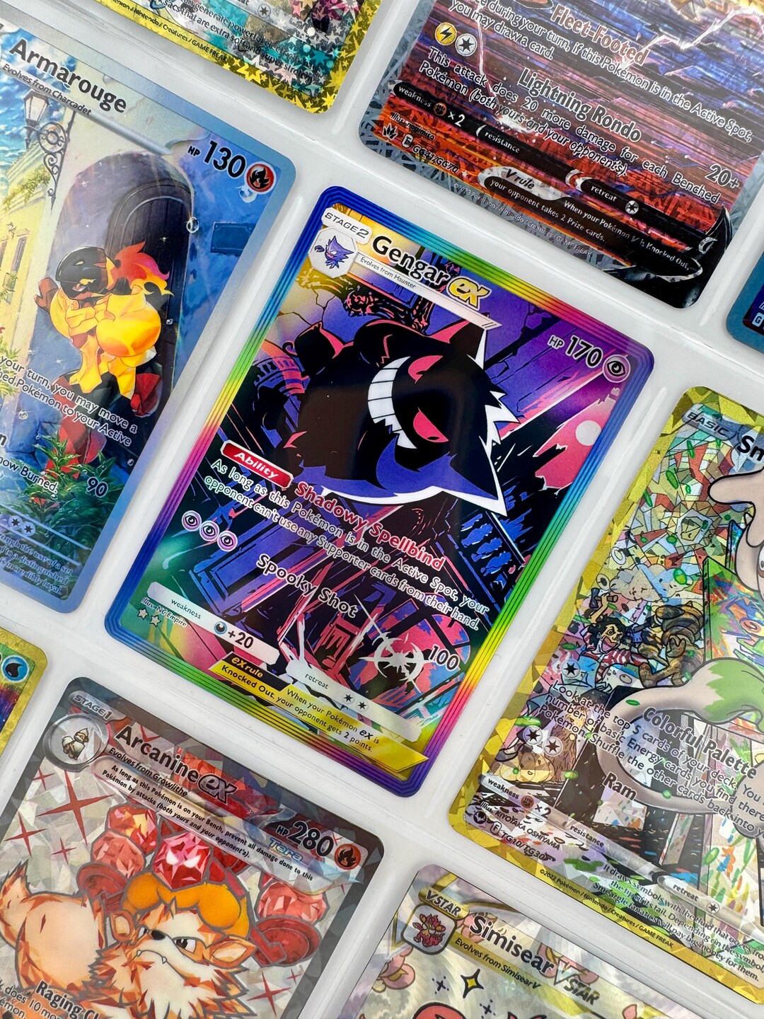 Unofficial Gengar Ex Rainbow TCG Pocket Full Art Plastic Picture Binder ...