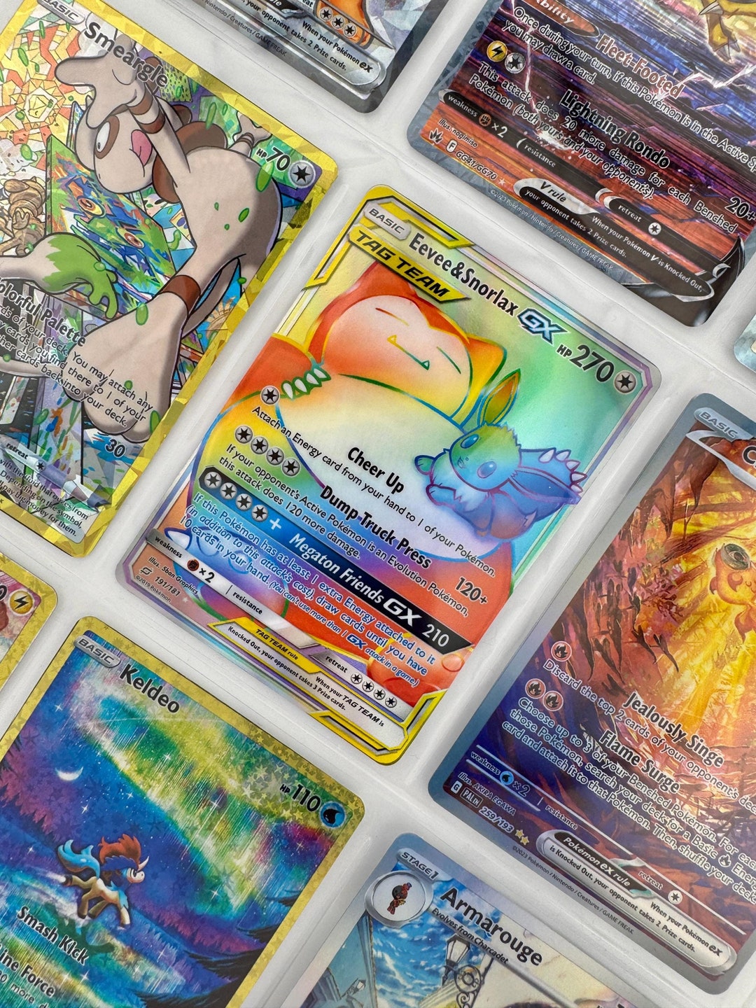 Unofficial Eevee Snorlax GX Tag Team 191/181 Plastic Picture Binder ...