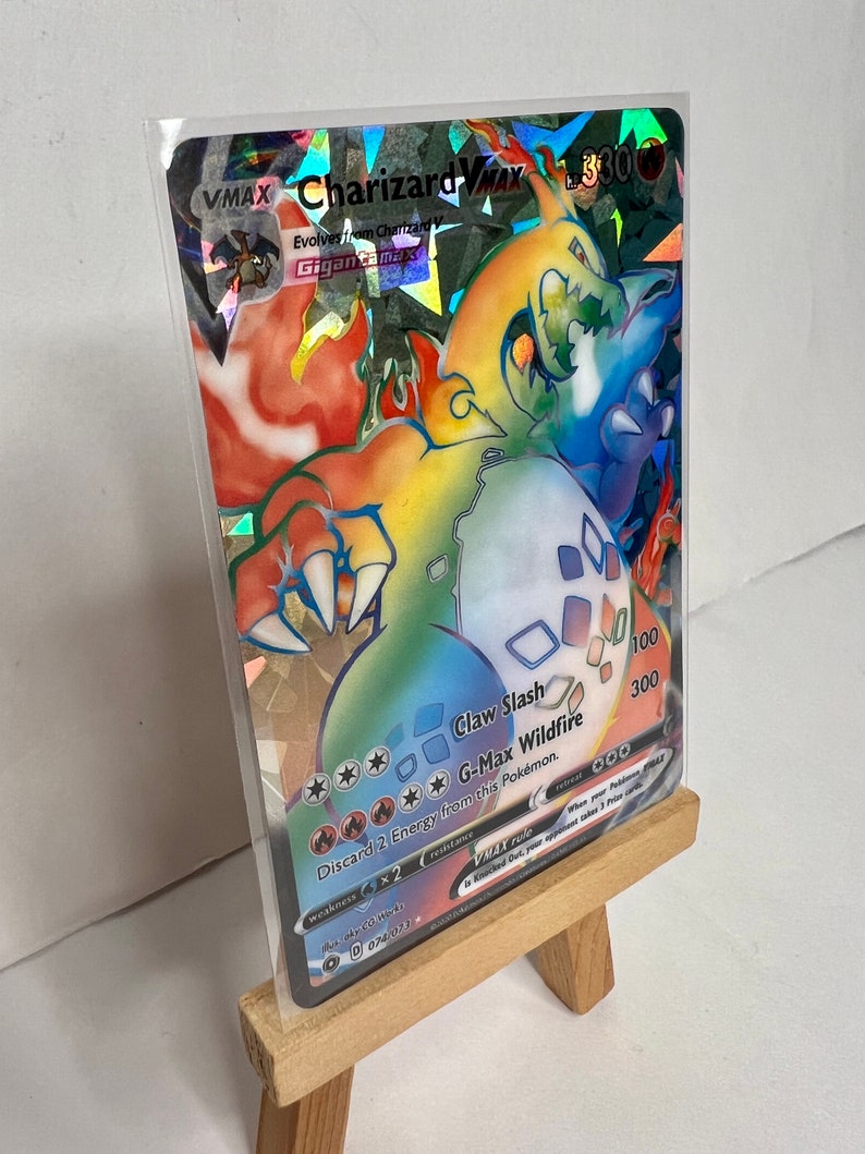 Unofficial Artist Made Charizard VMAX 074/073 Rainbow Rainbow - Etsy