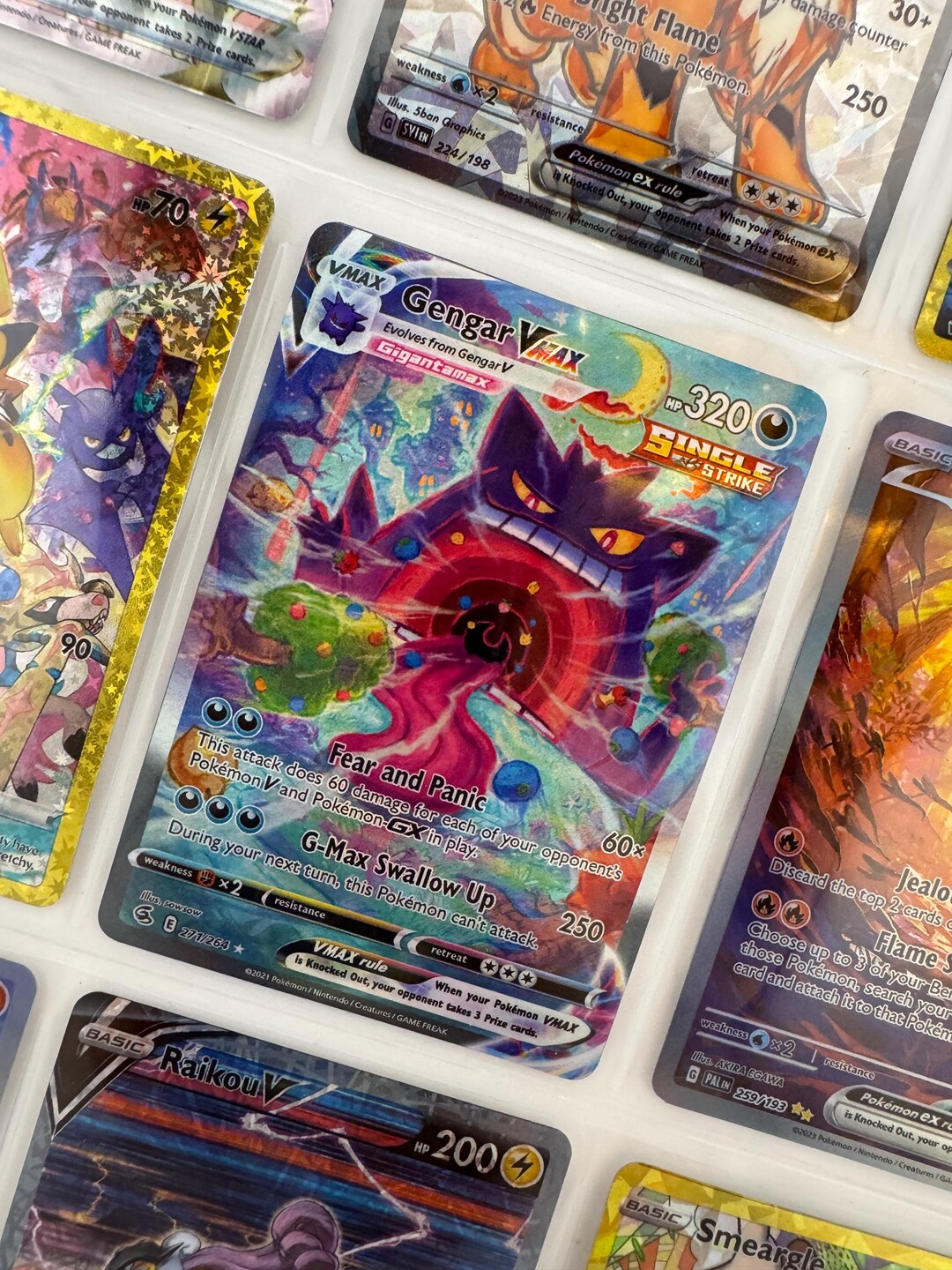 Unofficial Gengar Vmax 271/264 Hand Made Custom Holo Plastic Picture ...