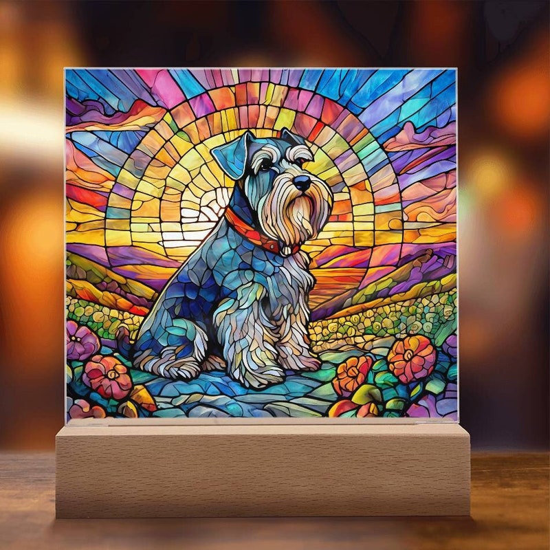 Stained Glass Dog Lamp - Etsy