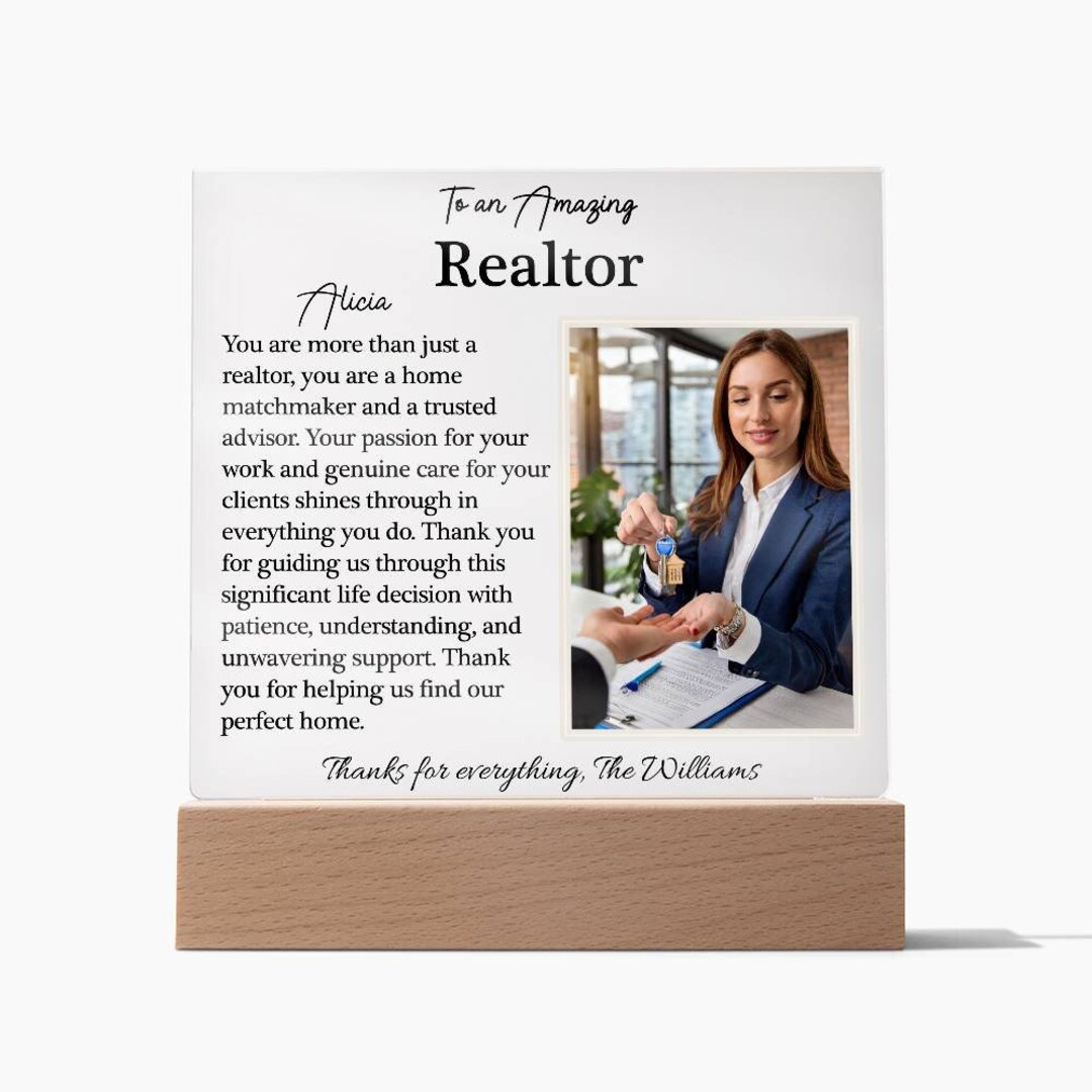 To an Amazing Realtor Photo Acrylic Plaque, Real Estate Agent ...