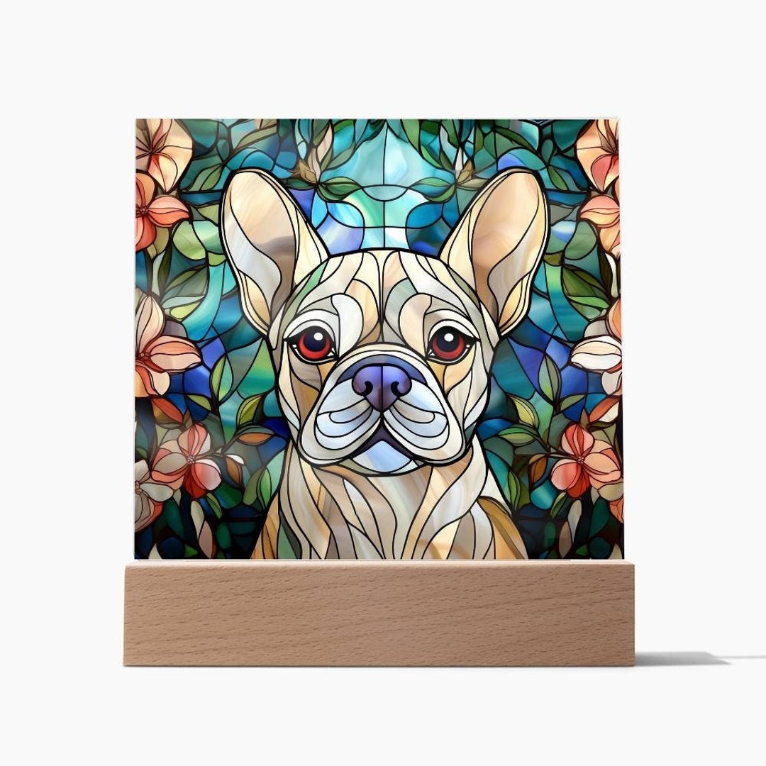 Stained Glass French Bulldog Acrylic Plaque: Pet Memorial Decor - Etsy