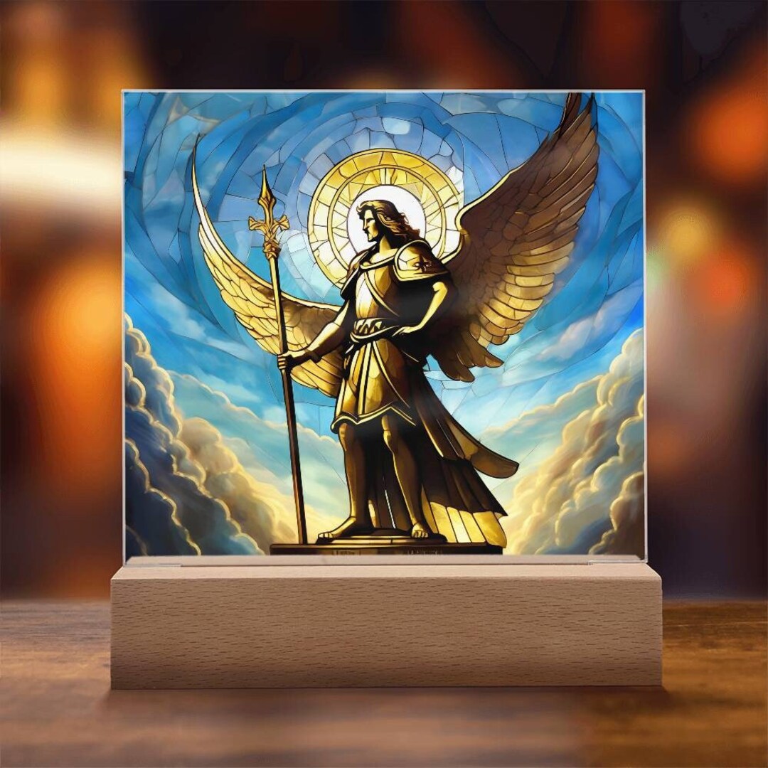 Archangel Michael Stained Glass Acrylic Plaque St. Michael, Protector ...