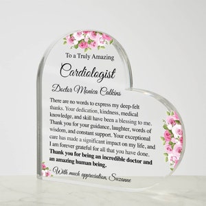 Cardiologist Personalized Appreciation Gift, Heart Doctor Thank You ...