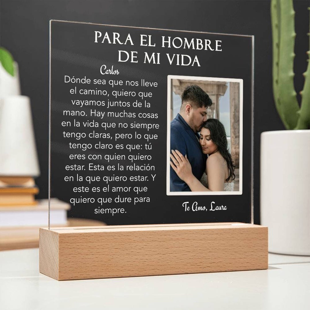 Personalized Photo Plaque for Husband/boyfriend in Spanish, Regalo Para ...