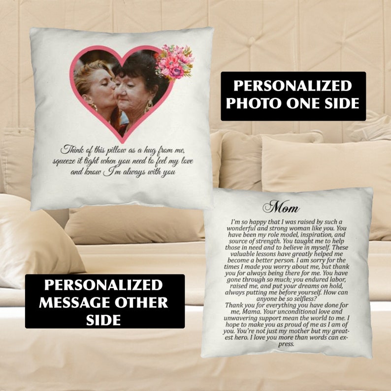 Custom Photo Pillow for Mom: Sentimental Gift, Personalized Decor - Etsy