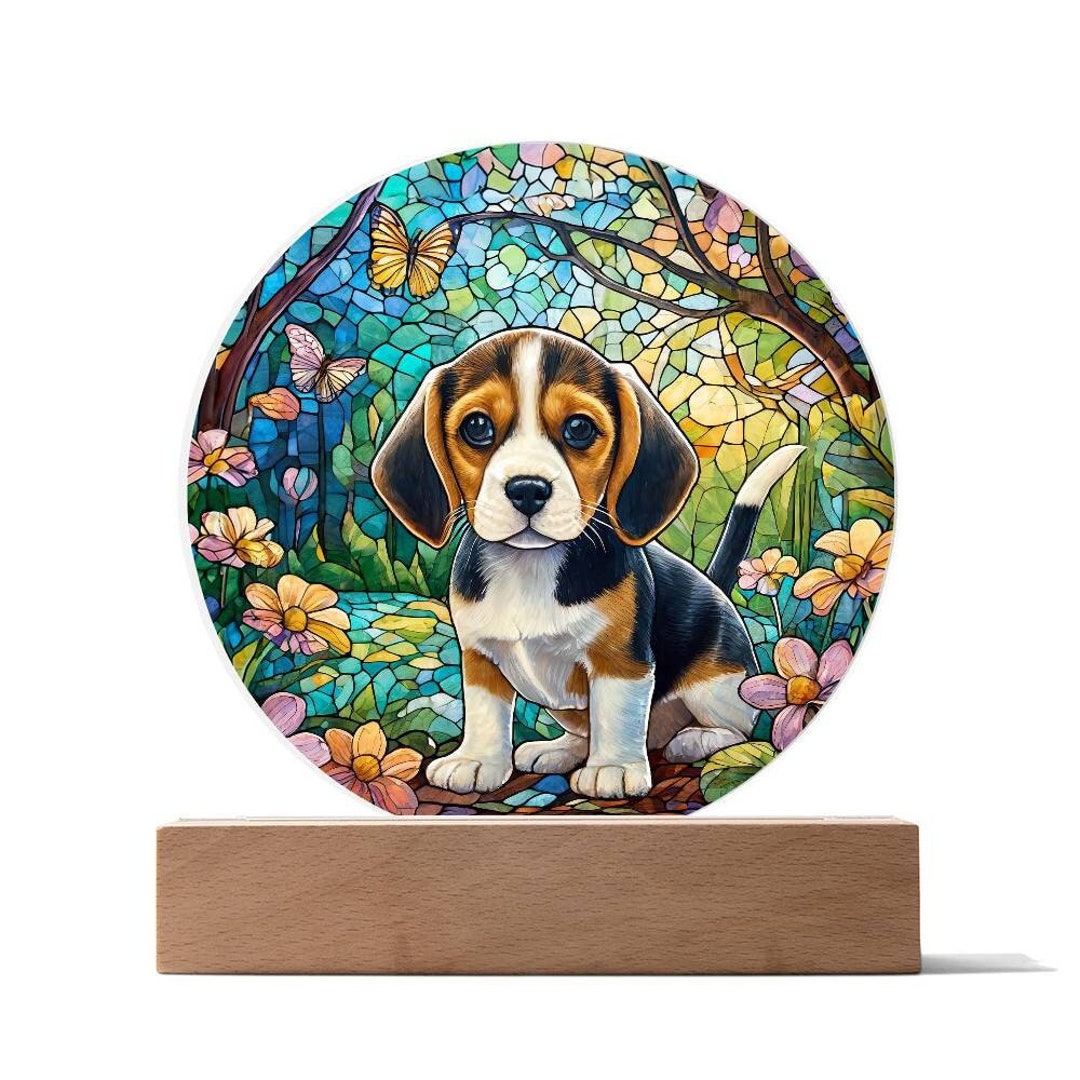 Baby Beagle Home Decor, Beagle Acrylic Plaque, Beagle Dog Nightlight ...