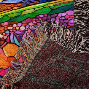 English Springer Spaniel Stained Glass Heirloom Woven Blanket Cozy ...